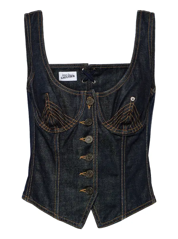 Jean Paul Gaultier Denim Bustier - Blue