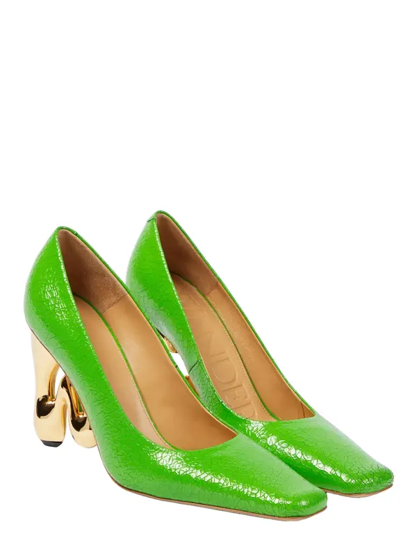 JW Anderson Bubble Leather Pumps - Green