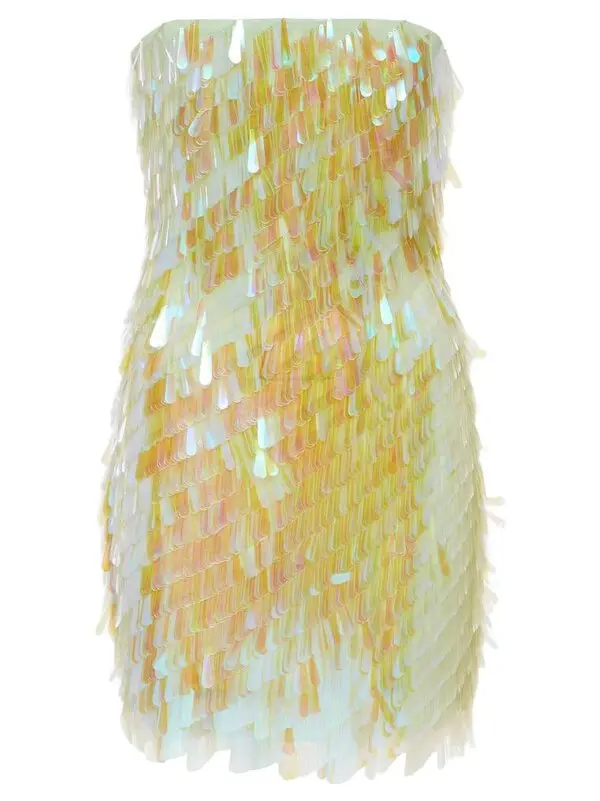 Attico Embellished Silk Minidress - Multicoloured