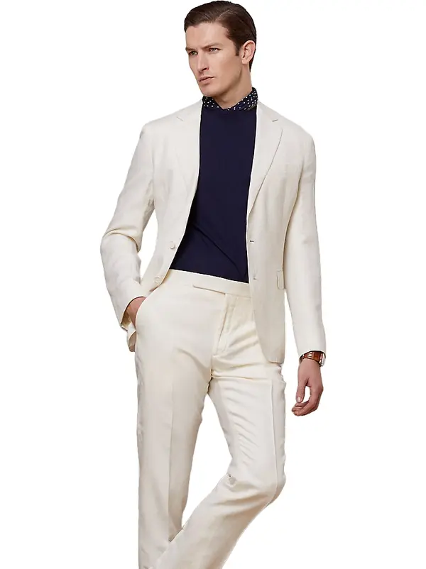 Ralph Lauren Gregory Silk-linen Trousers - Classic Cream