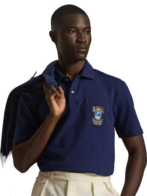 Ralph Lauren Classic Fit Crest Mesh Polo Shirt - Dark Cobalt