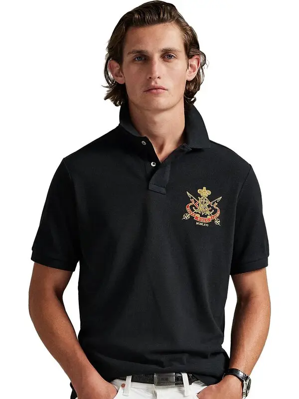 Ralph Lauren Classic Fit Crest Mesh Polo Shirt - Polo Black