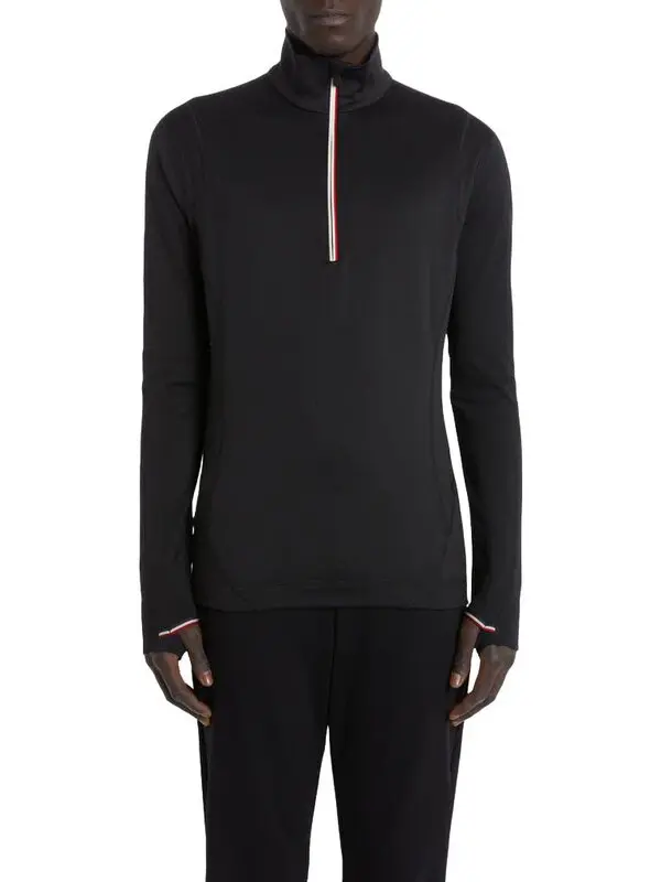 Moncler Quarter Zip Pullover - Black
