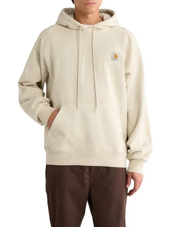 Carhartt Work In Progress Vista Logo Patch Hoodie - White Garment Dyed