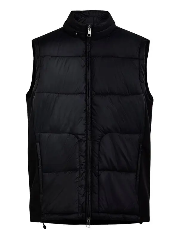 Bugatchi Padded Nylon Knit Vest - Caviar