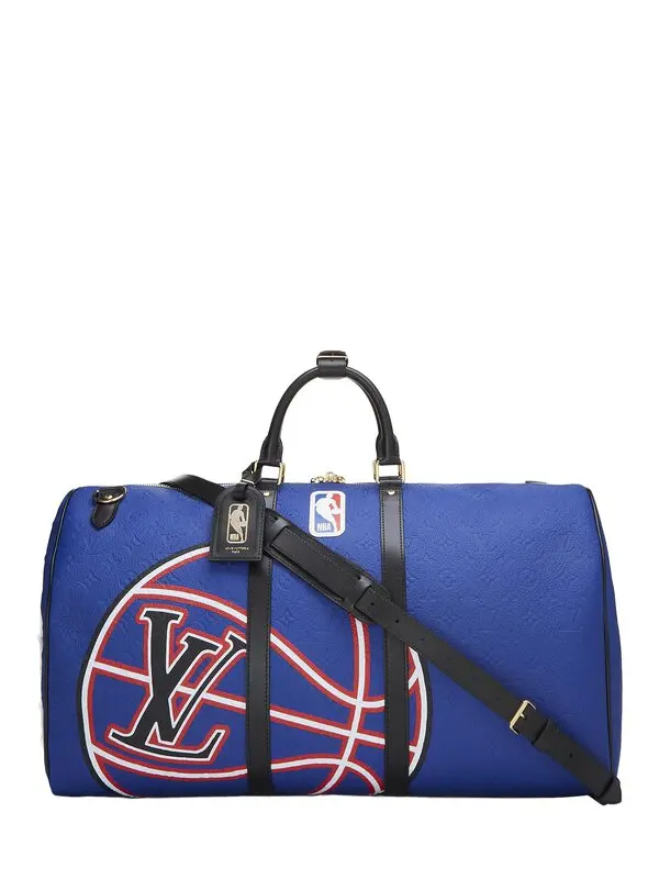 LOUIS VUITTON Taurillon Nba Keepall Bandouliere 55 - Blue