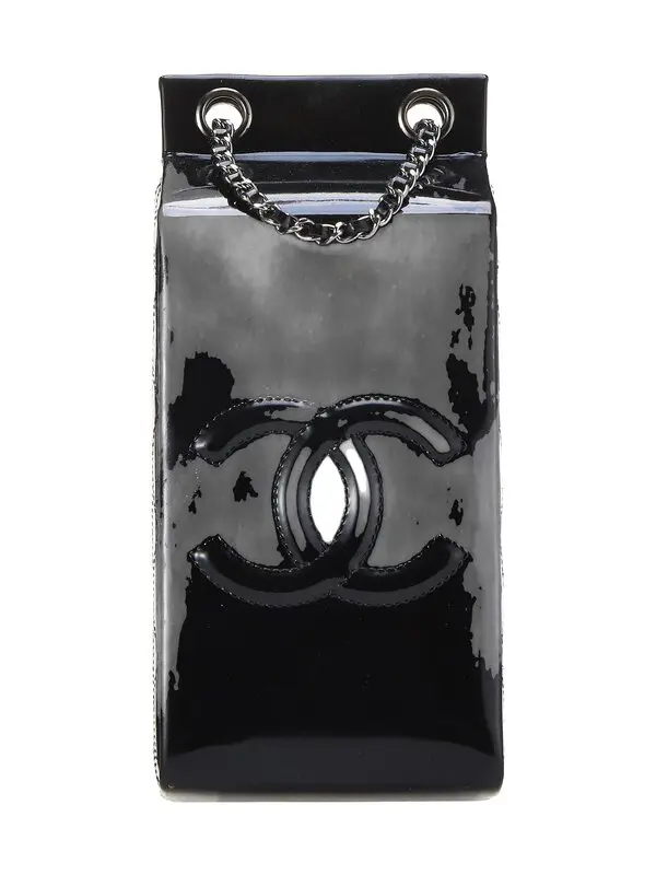 Chanel Patent Leather Milk Carton Bag - Black