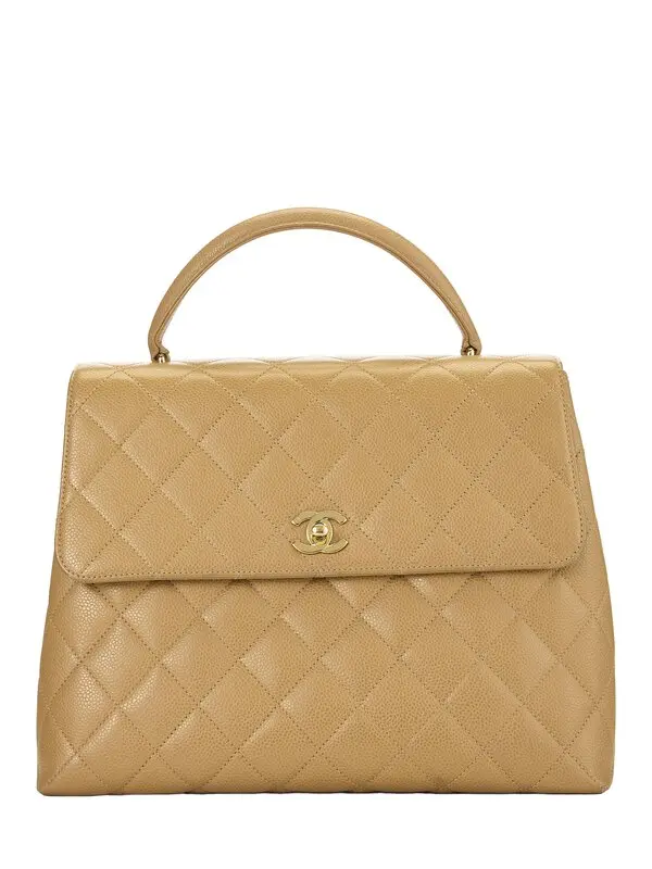 Chanel Quilted Caviar Kelly - Beige