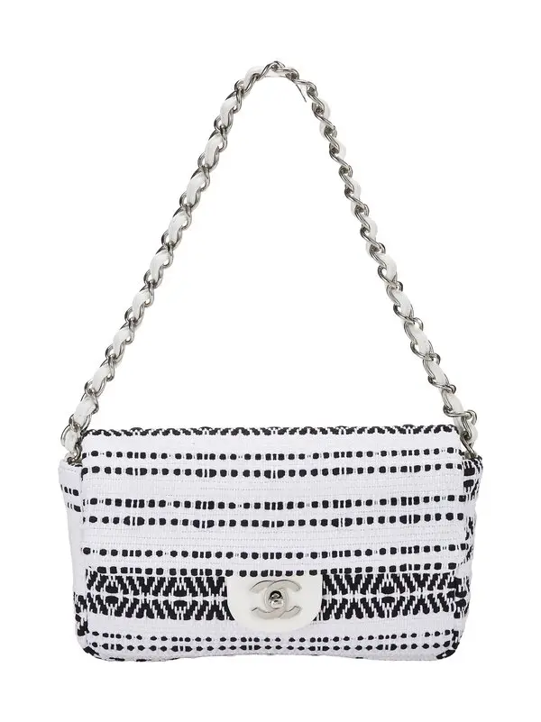 Chanel Woven Half Flap - White