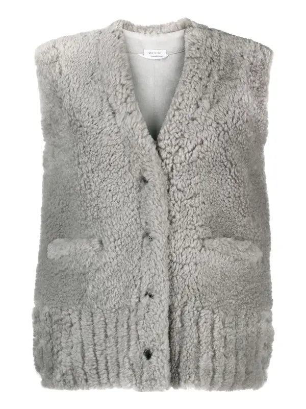 Thom Browne Shearling Gilet - Grey