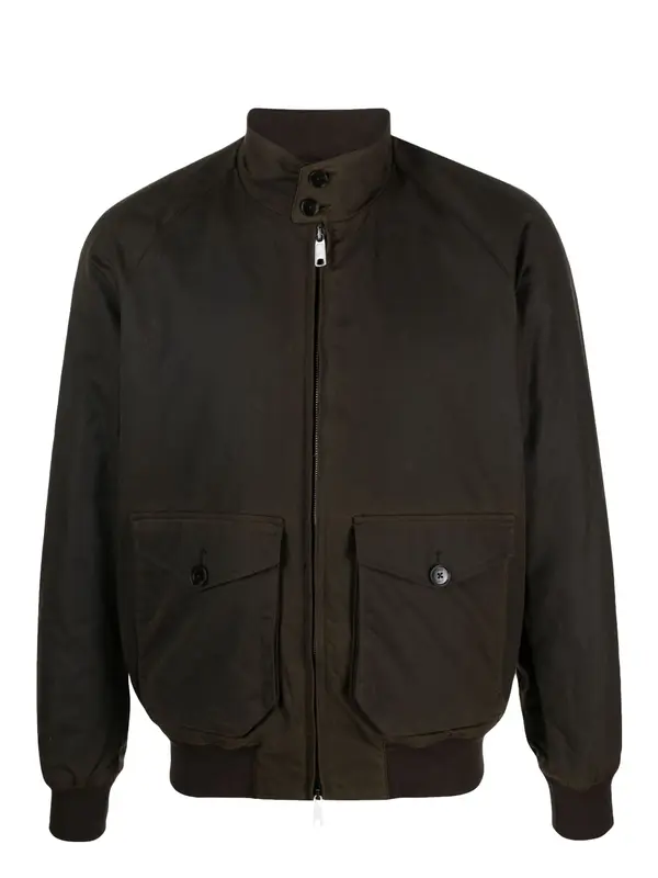 BARACUTA Waxed-cotton Jacket - Green