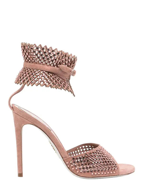 Rene Caovilla 110mm Crystal-embellished Sandals - Pink