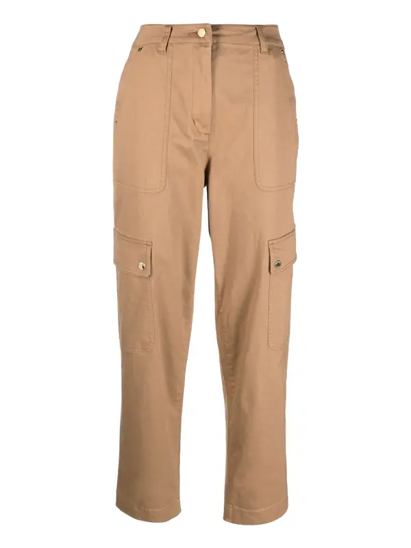 Michael Kors Tapered Organic Cotton Cargo Trousers - Neutrals