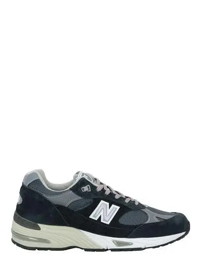 NEW BALANCE 991 Sneakers In Leather And Textile Fibers - Blue