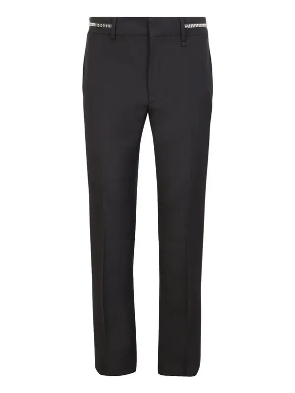 Givenchy Slim Trousers With Decorative Zip - Black