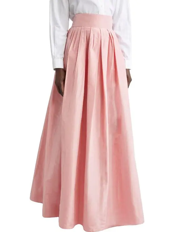 Carolina Herrera High Waist Silk Ball Skirt - Blush
