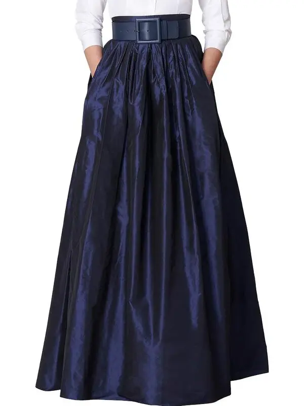 Carolina Herrera High Waist Silk Ball Skirt - Midnight