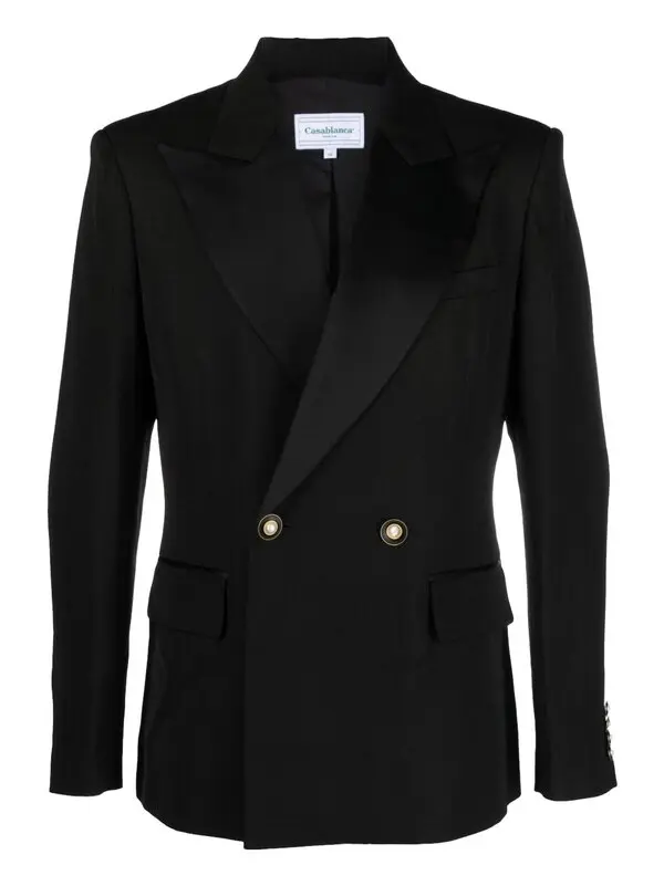 Casablanca Peak-lapels Double-breasted Blazer - Black