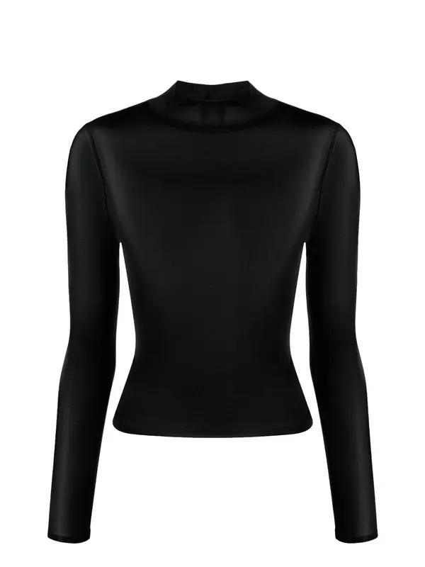 COURREGES Logo-appliqué Fine-knit Top - Black