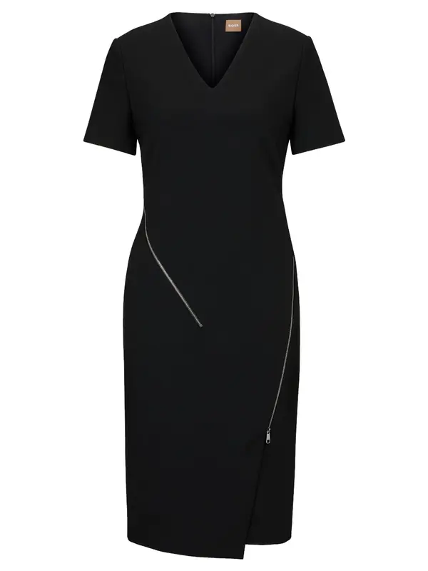 BOSS V-neck Knee-length Dress - Black