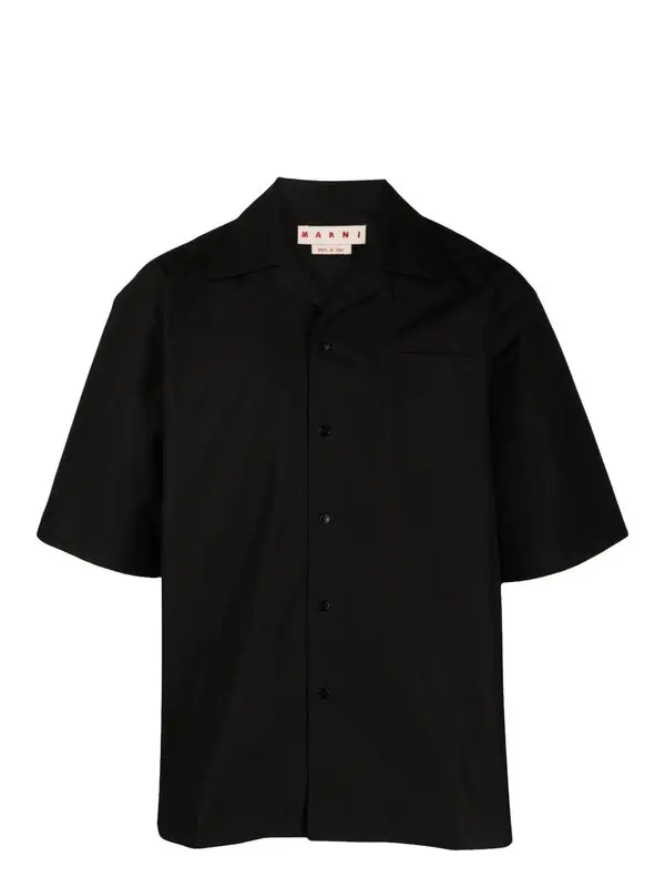 Marni Slogan-print Cotton Shirt - Black