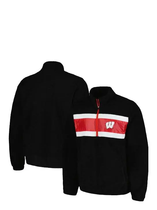 G-III SPORTS BY CARL BANKS Wisconsin Badgers Pinch Runner Half-zip Top - Black