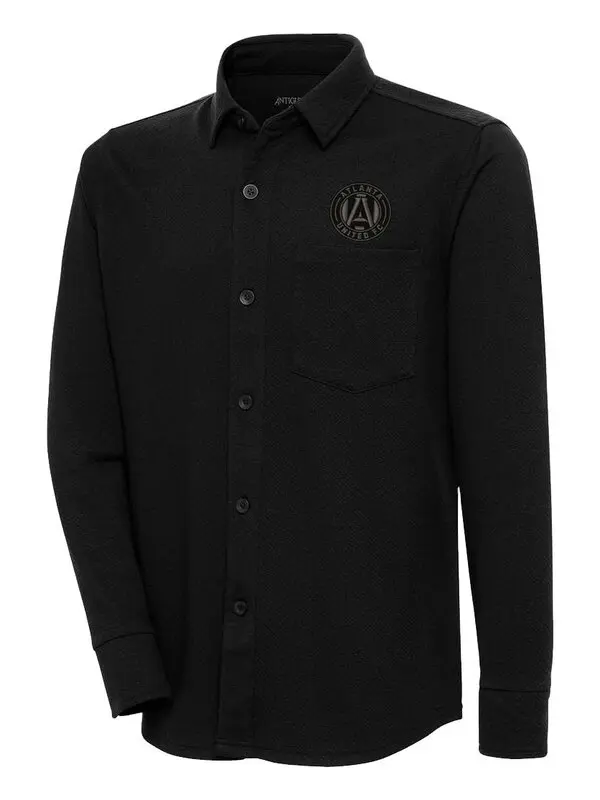 ANTIGUA Atlanta United Fc Streamer Diamond Button-up Shacket - Black