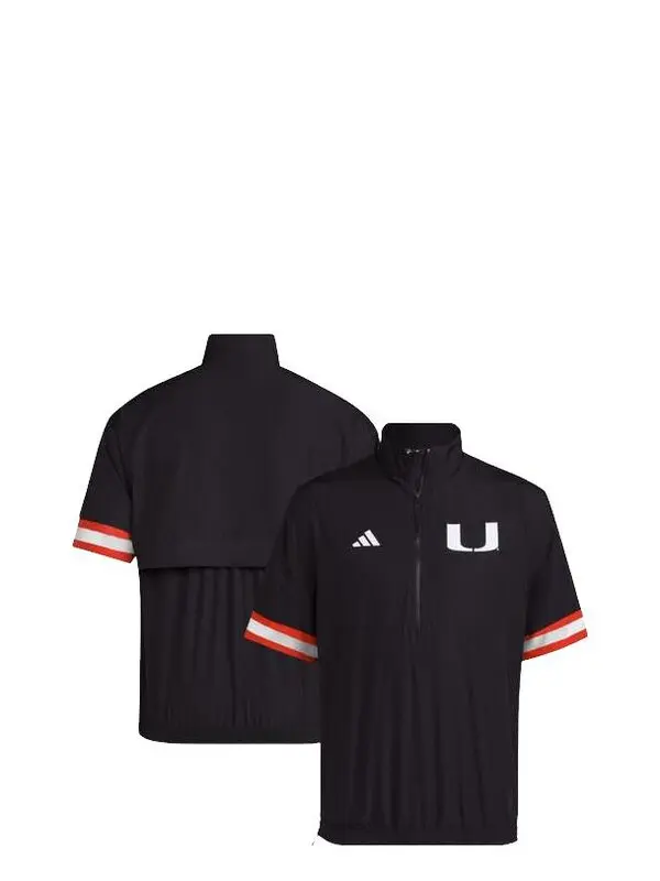 Adidas Miami Hurricanes Half-zip Jacket - Black