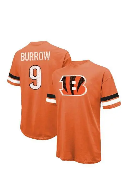 MAJESTIC THREADS Joe Burrow Cincinnati Bengals Name & Number Oversize Fit T-shirt - Orange