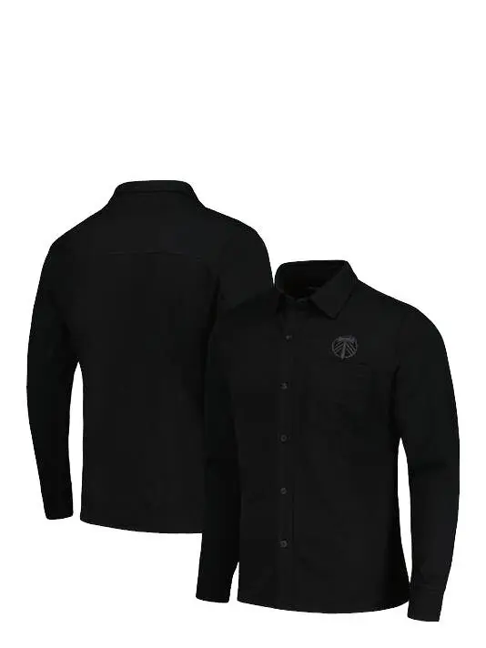 ANTIGUA Portland Timbers Streamer Diamond Button-up Shacket - Black