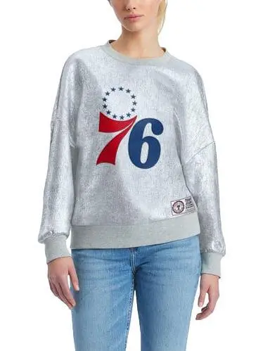 Tommy Hilfiger Philadelphia 76ers Tracy Pullover Sweatshirt - Silver
