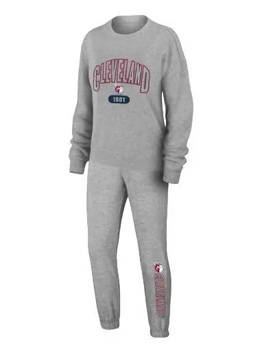 WEAR BY ERIN ANDREWS Cleveland Guardians Knitted Lounge Set By - Gray