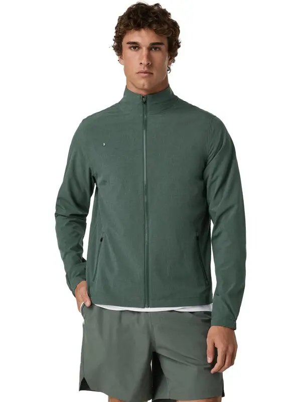Vuori Venture Track Jacket - Agate Green Linen Texture