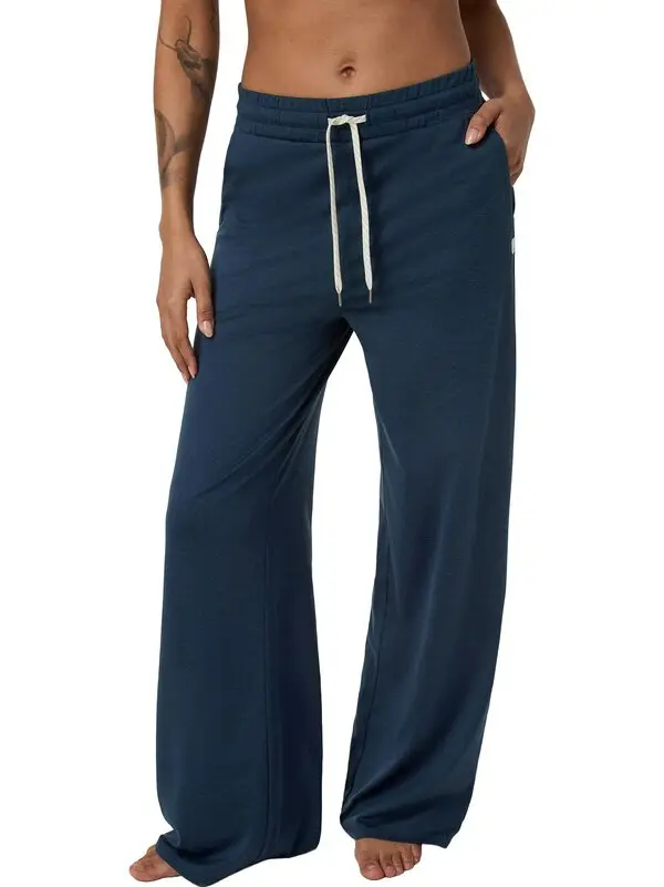 Vuori Halo Essential Wide Leg Pants - Blue Coast Heather