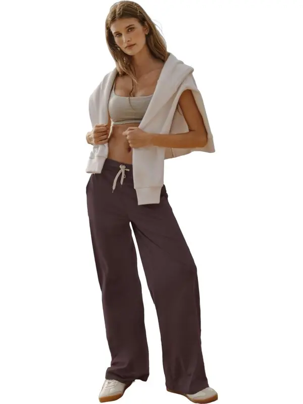 Vuori Halo Essential Wide Leg Pants - Java Heather