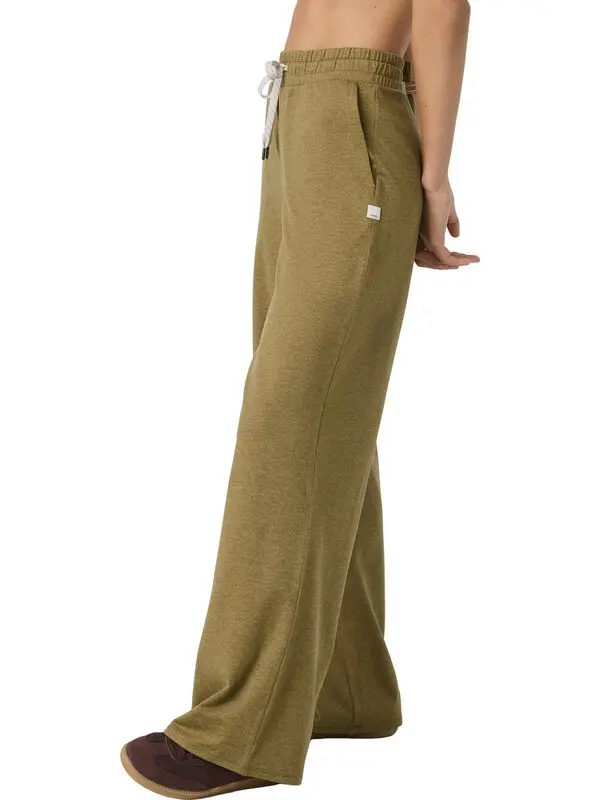 Vuori Halo Essential Wide Leg Pants - Saguaro Heather