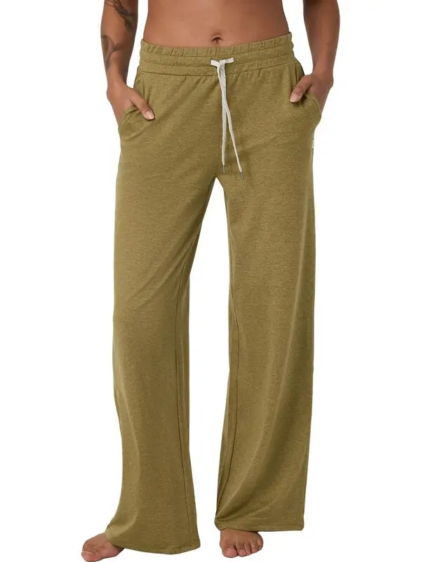 Vuori Halo Essential Wide Leg Pants - Saguaro Heather