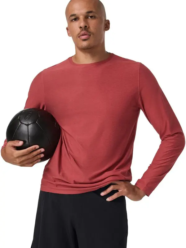 Vuori Long Sleeve Strato Tech Tee - Fire Heather