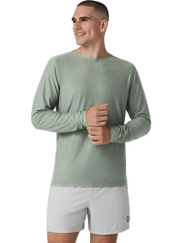 Vuori Long Sleeve Strato Tech Tee - Thyme Heather