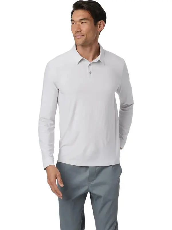 Vuori Long-sleeve Strato Tech Polo - Frost Grey Heather