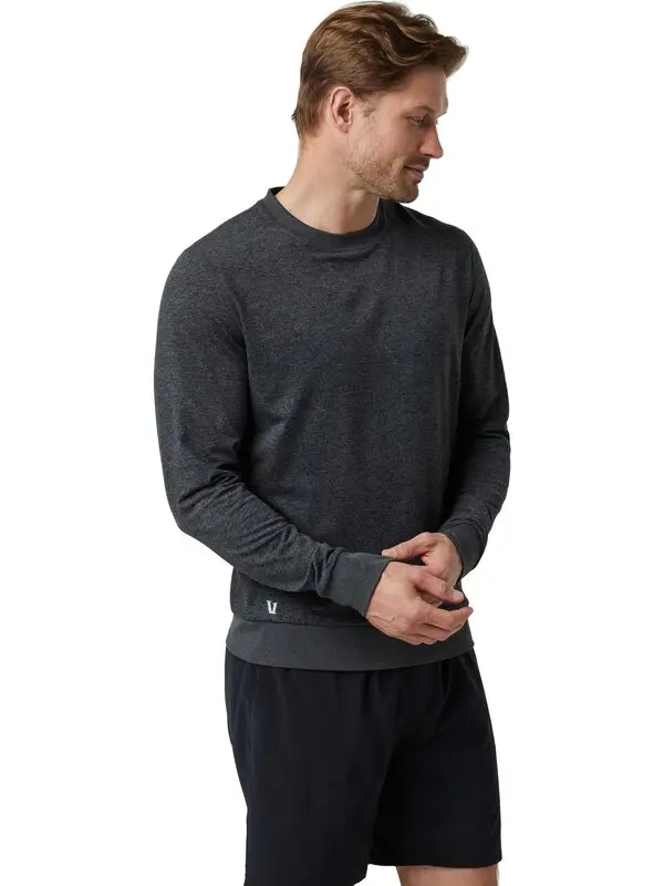Vuori Ponto Performance Crew Neck Shirt - Charcoal Heather