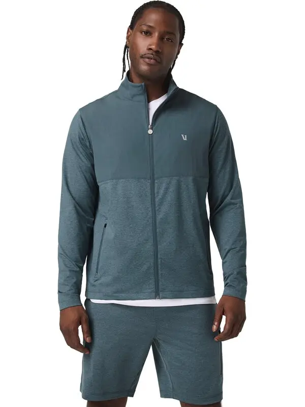 Vuori Sunday Eleent Track Jacket - Blue Sea Heather