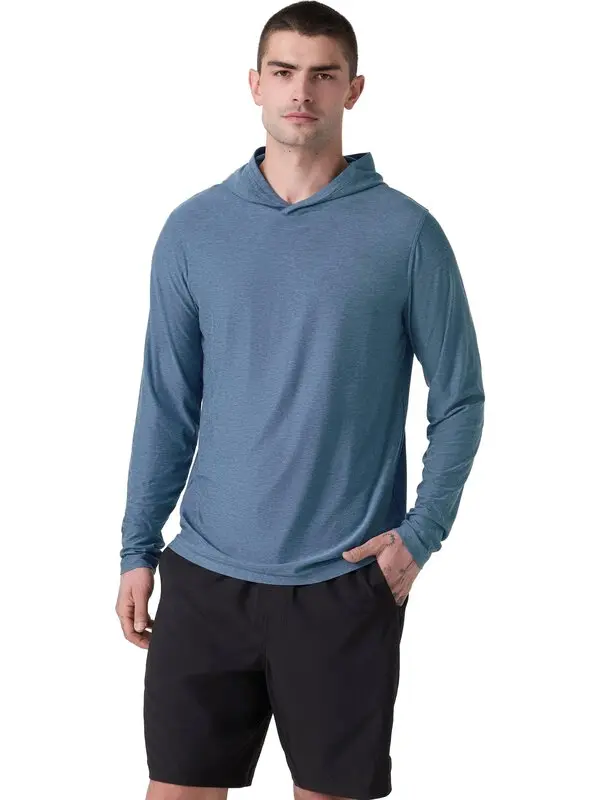Vuori Strato Tech Hoodie - Pool Blue Heather
