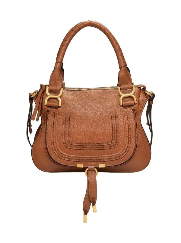 Chloé Marcie Leather Satchel - Tan