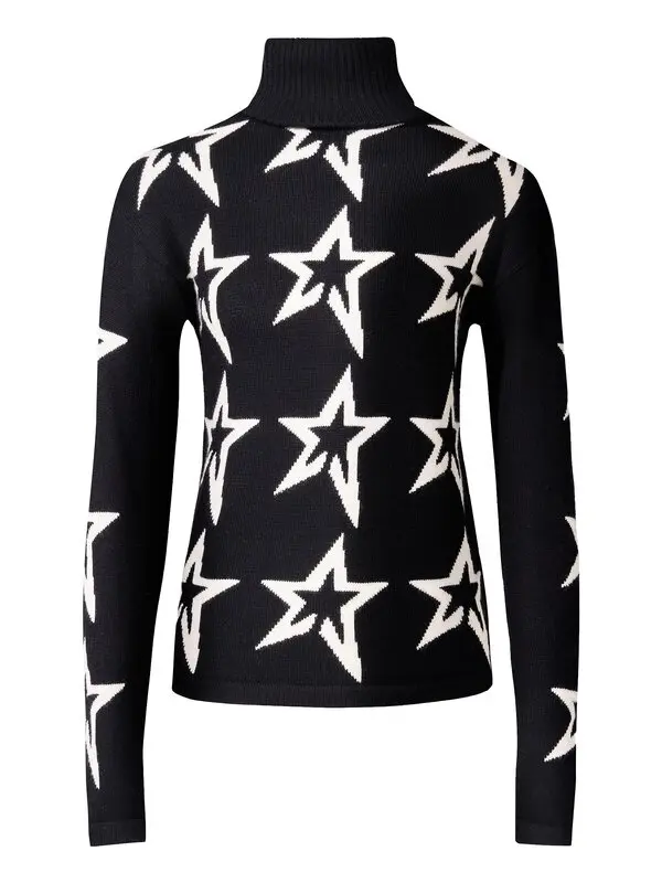 Perfect Moment Star Dust Merino Wool Sweater - Black