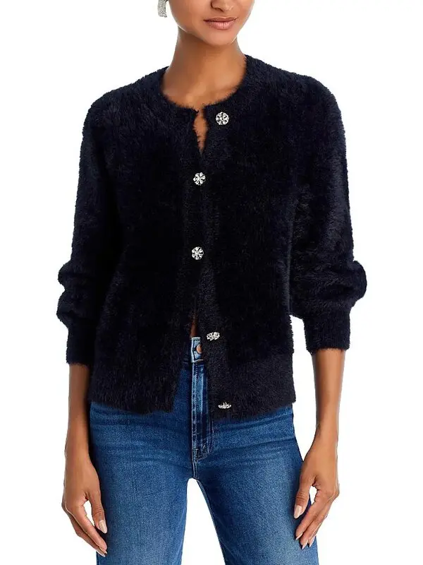 Aqua Eyelash Cardigan Exclusive - Black
