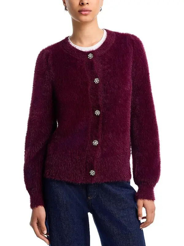 Aqua Eyelash Cardigan Exclusive - Burgundy