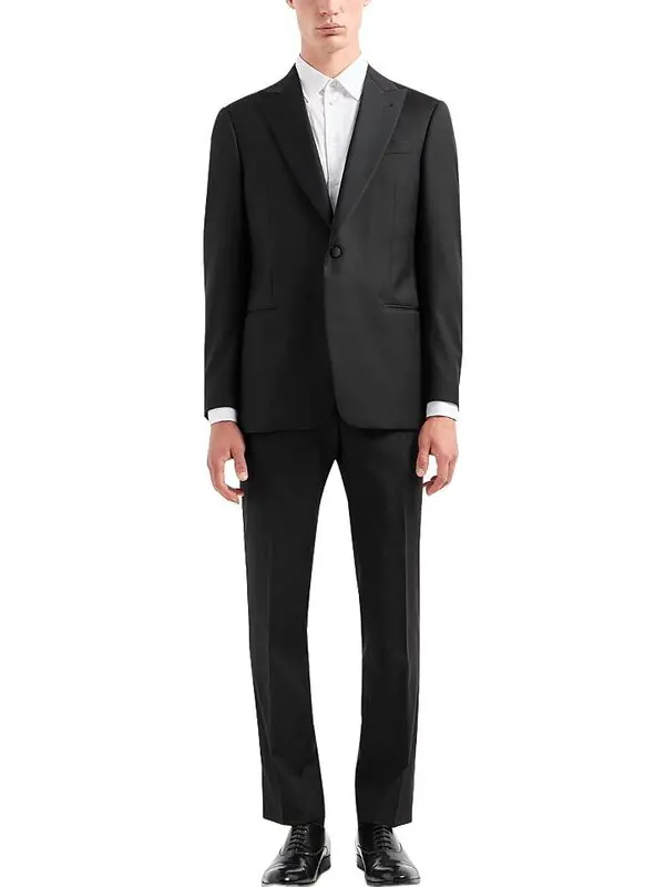 Emporio Armani Essential G Line Regular Fit Peak Lapel Tuxedo - Black