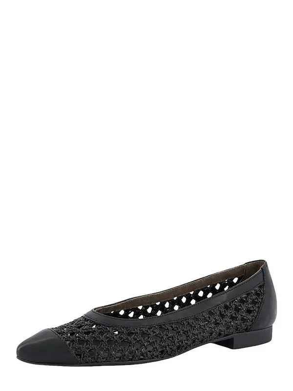 Paul Green Aries Cutout Flats - Black Soft Nappa Diva