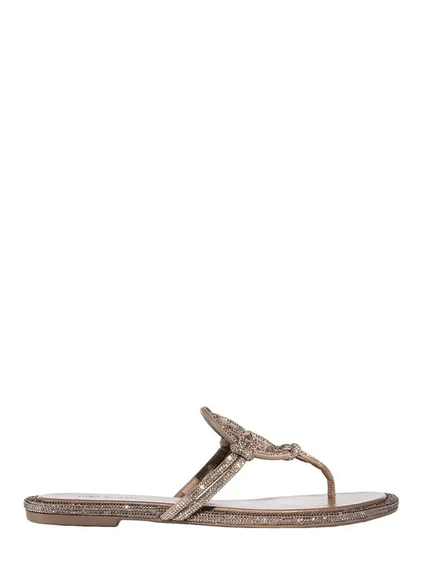 Tory Burch Miller Knotted Pave Sandals - Dark Clay